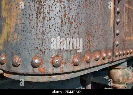 Old rusty steam locomotive rivets detail Stock Photo - Alamy