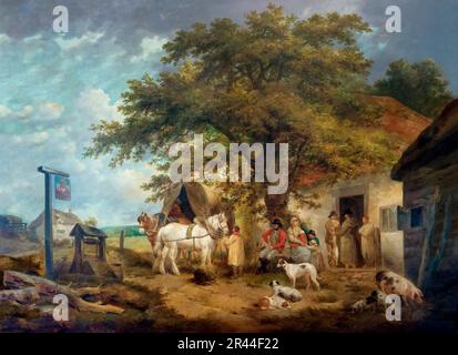 George Morland - Halt Soldier His Family 1795 Stock Photo - Alamy