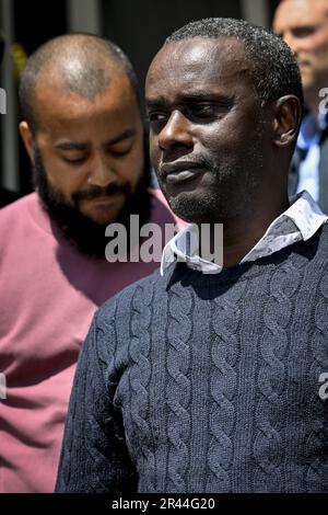 Ousmane Dia, father of Sanda Dia, pictured at the judgement session in ...