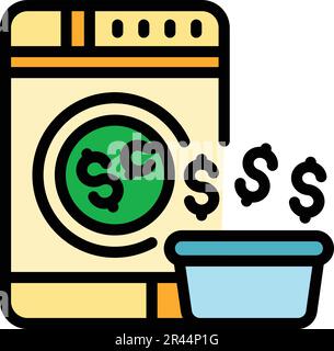 Bitcoin cash machine flat white icons on round color backgrounds. 6 ...