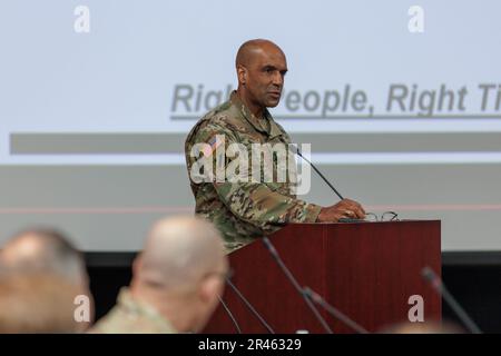 Gen. Gary Brito, commanding general, TRADOC, speaks at the Army People ...