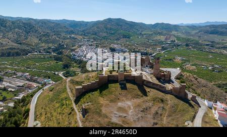 view of the Moorish castle of Alora in the province of Malaga ...
