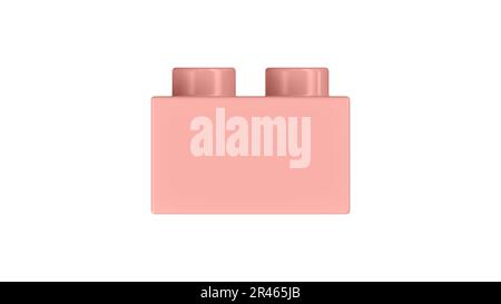 Blush Lego Block Isolated on a White Background. Close Up View of a ...
