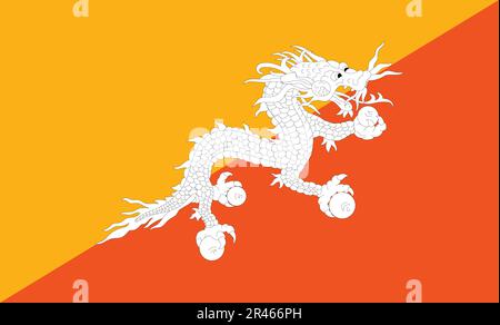 United States and Bhutan flags for official meeting against background ...