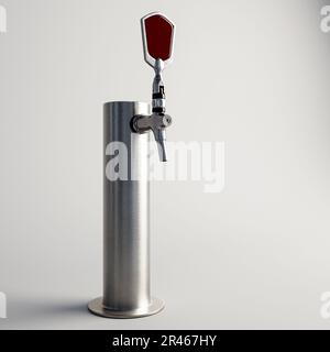 A concept draught beer tap made of a cylindrical shape with steel ...