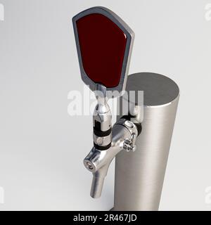 A concept draught beer tap made of a cylindrical shape with steel ...