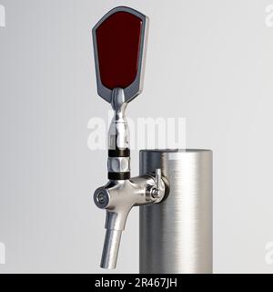 A concept draught beer tap made of a cylindrical shape with steel ...