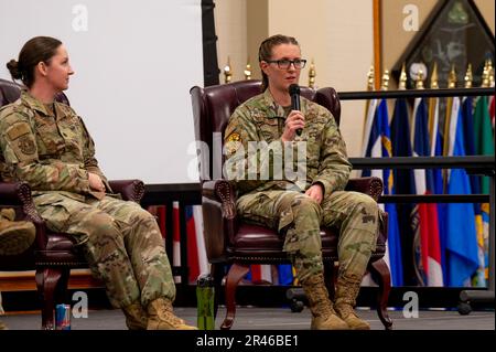 Lt. Col. Corrie Pecoraro, left, 341st Force Support Squadron commander ...