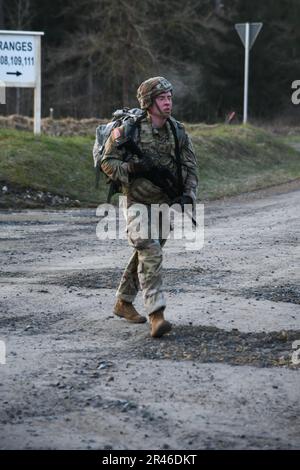 U.S. Army Pfc. Benjamin Heymach with U.S. Army Garrison Ansbach shoots ...