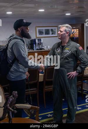 Capt. Dave Pollard, commanding officer aboard the Nimitz-class aircraft ...