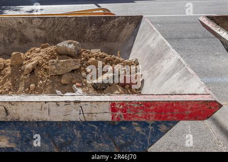 The remains of an old cement foundation in the ghost town of Sundad ...