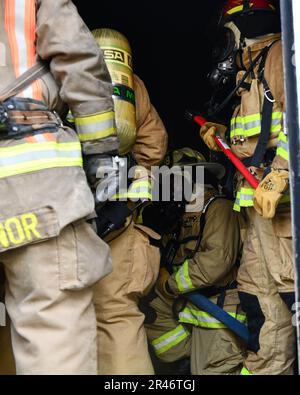 Firefighters assigned to the 178th Civil Engineering Squadron ...