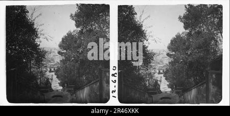 Una escala del parc de Montjuïc de Barcelona Stock Photo - Alamy