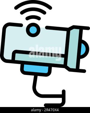 surveillance camera with wireless router vector illustration design ...