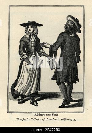 Tempest's Cries of London, Men selling vinegar frombarrels on back of a ...