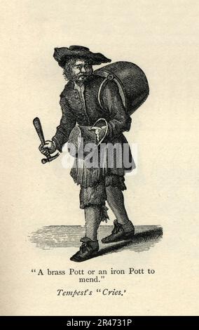 Tempest's Cries of London, Street vendor selling new river water ...