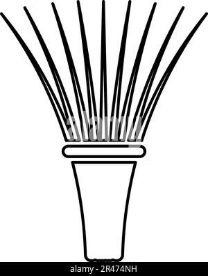 leek onion leaves line icon vector illustration Stock Vector Image ...