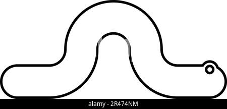 Creeping worm earthworm crawling invertebrate creep creature set icon ...