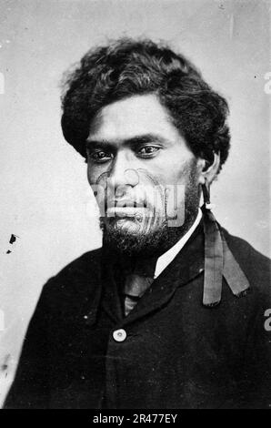 Unidentified Maori man with a moko. Reference Number.PA1 o 423 14 6 ...