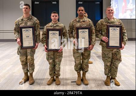 From left, Kentucky Gov. Andy Beshear, his wife, Britainy Beshear, his ...