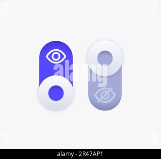 visible and hidden, toggle switch buttons, vector Stock Vector Image & Art - Alamy