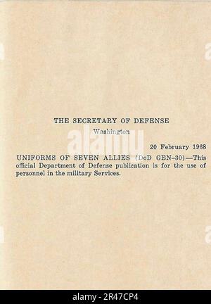 Uniforms Of Seven Allies SEATO 1967 PAM 360-527 06 AUSTRALIA NAVY ...