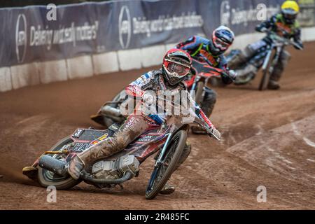Sam Hagon (Red) leads Alfie Bowtell (White) Matt Marson (Blue) and Josh ...
