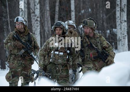 A U.S. Army infantry squad leader, center, with Blackfoot Company, 1st ...