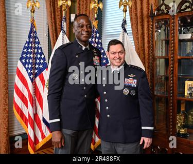 Space Force Brig. Gen. Jacob Middleton, second from left, poses with ...