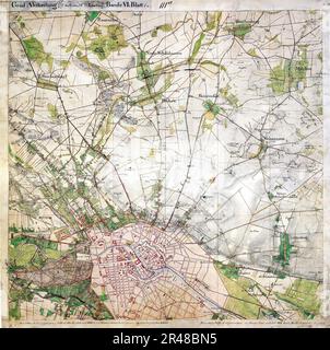 Urmesstischblatt 3446 (Berlin Nord) um 1840 (Bernauer Tor nach ...