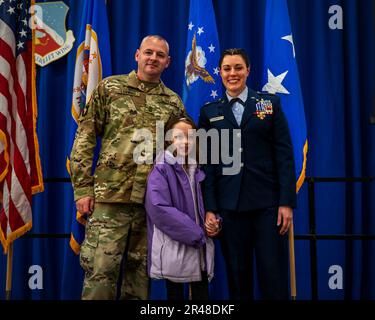 U.S. Air Force Maj. Katie Lunning, 133rd Medica Group, speaks at the ...