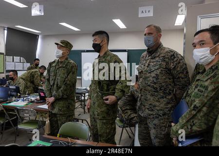 Major Gen. Shingo Nashinoki, left, commanding general of the Amphibious ...