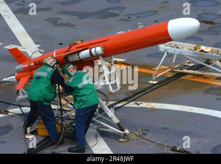 US Navy USS Germantown - BQM-74E target drone launch Stock Photo - Alamy