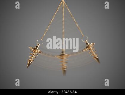 Hypnosis session. Pendant swinging on black background, motion effect ...