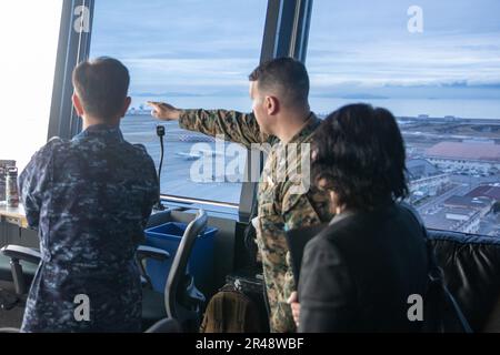 Japanese Admiral Akira Saito (L) Commander in Chief, Self Defense Fleet ...