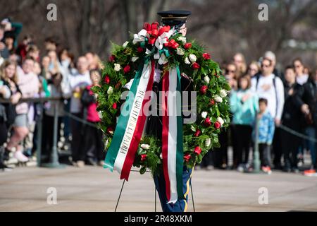 Italian Ambassador to the U.S. Mariangela Zappia (back) and Italian Air ...