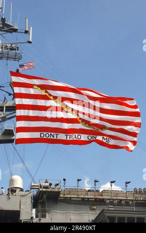 US Navy Navy Jack on board USS Kitty Hawk Stock Photo - Alamy