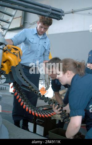 US Navy A Pre-Aimed Calibration (PAC) test-fire is conducted on a Close ...
