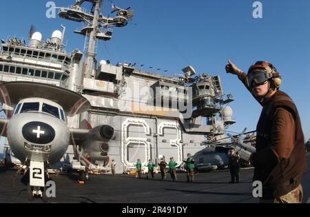 US Navy An E-2C Hawkeye makes an arrested landing aboard the aircraft ...