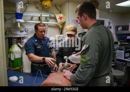 SINGAPORE (March 9, 2023) Chief Hospital Corpsman Matthew Honan, from ...