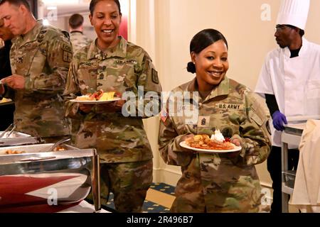 Command Sgt. Maj. Tamisha A. Love (center), Fort Lee garrison command ...