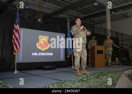 Col. Douglas Stouffer, 512th Airlift Wing commander, and Chief Master ...