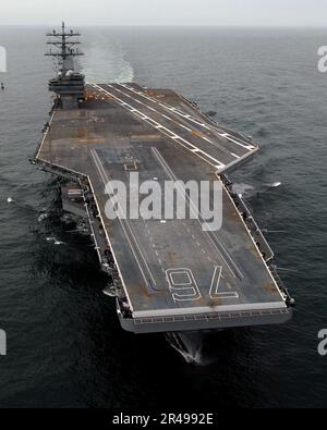 US Navy Sailors aboard the Precommissioning Unit (PCU) Ronald Reagan ...