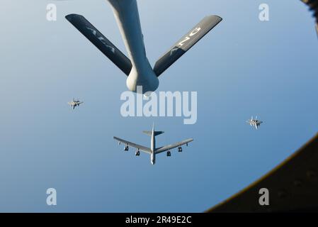 NORAD aircraft fly alongside a B-52 Stratofortress bomber over the Gulf ...