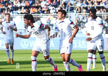 United States' Niko Tsakiris celebrates scoring his side's second goal ...