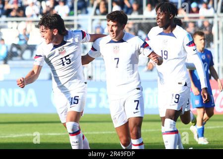United States' Niko Tsakiris celebrates scoring his side's second goal ...