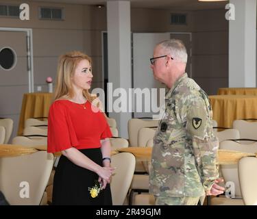 Gold Star Spouse Sonia Rogowska, left, and U.S. Army Garrison Director ...