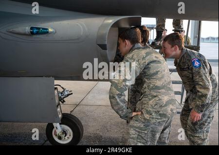 Members of the Civil Air Patrol Okinawa Cadet Squadron pose next to an ...