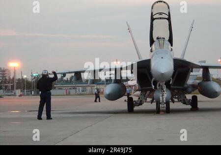 US Navy plane captain goes through start up procedures with pilots of ...