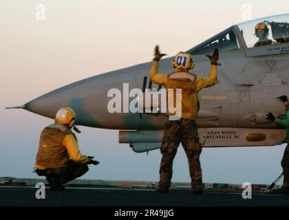 US Navy An aircraft handler directs an EA-6B Prowler Stock Photo - Alamy